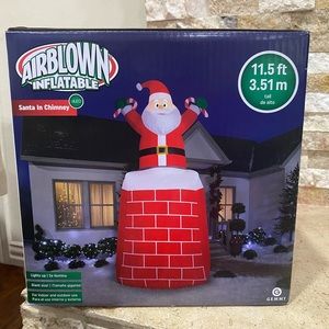 Gemmy | Holiday | Gemmy 15 Feet Giant Santa In Chimney Led Lighted ...